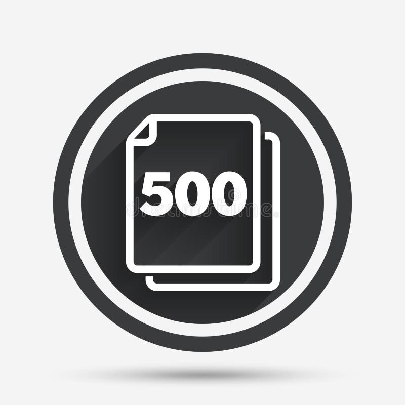 In Pack 500 Sheets Sign Icon. 500 Papers Symbol. Stock Vector ...