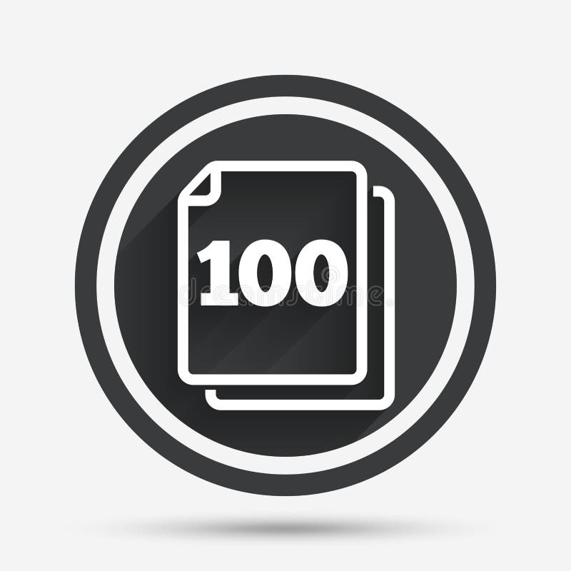 In Pack 100 Sheets Sign Icon. 100 Papers Symbol Stock Vector ...