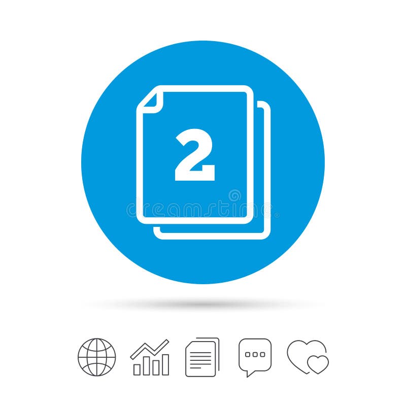 In Pack 2 Sheets Sign Icon. 2 Papers Symbol Stock Vector - Illustration ...
