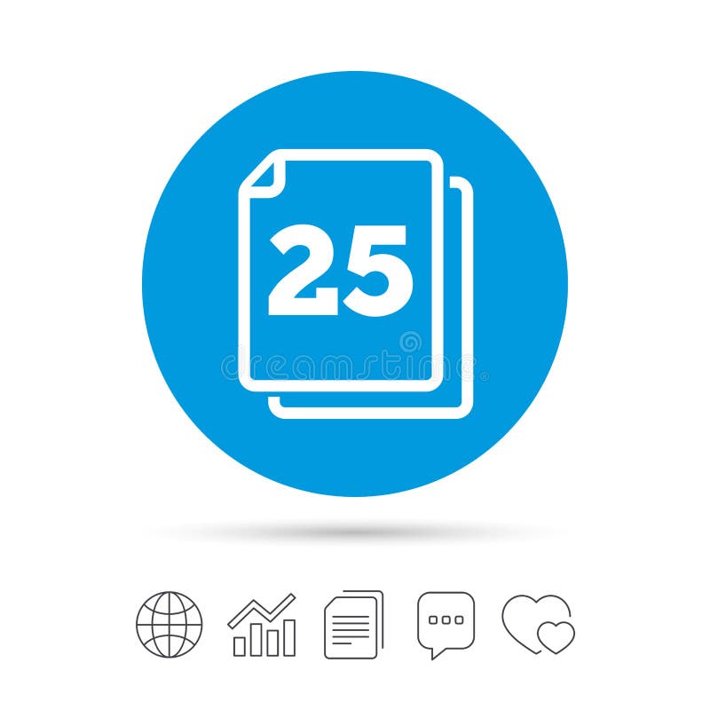 In Pack 25 Sheets Sign Icon. 25 Papers Symbol Stock Vector ...