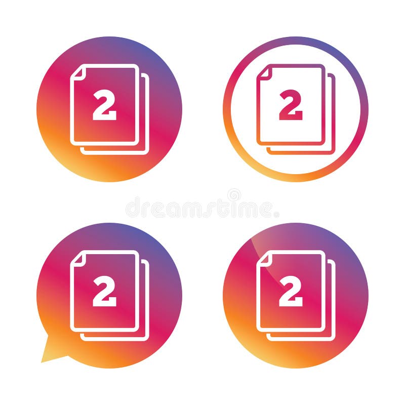 In Pack 2 Sheets Sign Icon. 2 Papers Symbol Stock Vector - Illustration ...
