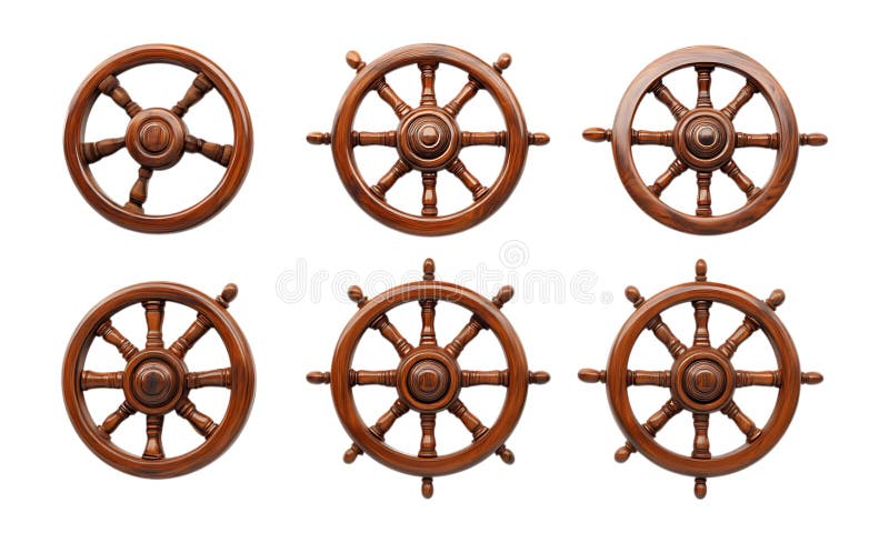 Pack of Ship Wheel on Transparent Background Stock Illustration ...