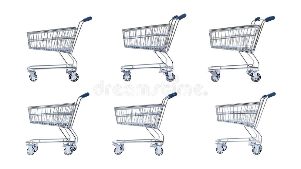 Pack of Shopping Trolley on Transparent Background Stock Illustration ...