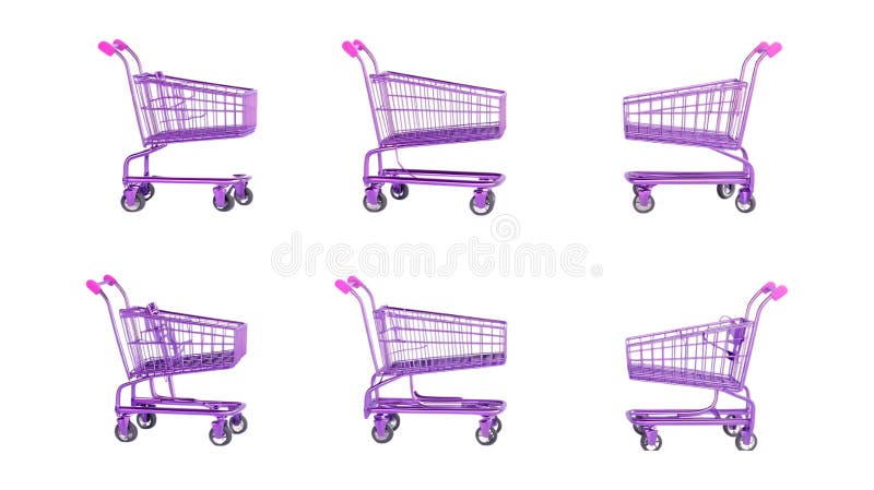 Pack of Shopping Trolley on Transparent Background Stock Illustration ...