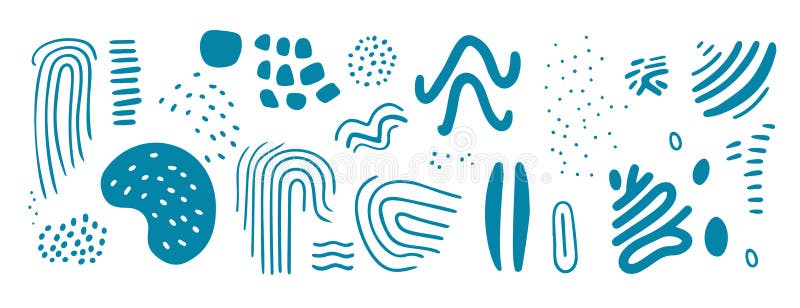 Pack of Simple Emphasis Shape in Hand Drawn Stock Vector - Illustration ...