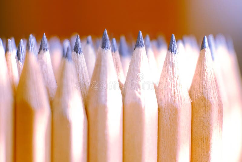 Pack of Simple Pencils, Pencil Sharpened Stock Image - Image of closeup ...