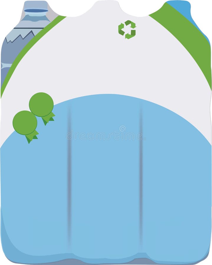 Pack Pack of Six Bottles of Still Water- Stock Vector - Illustration of ...