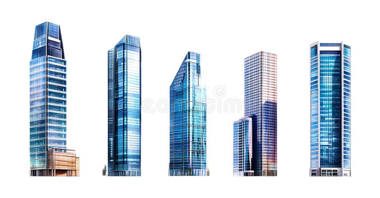 Pack of Skyscraper on Transparent Background Stock Illustration - Illustration of brand ...