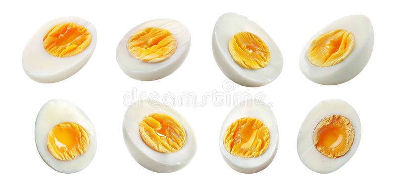 Pack of Slice of Boiled Egg on Transparent Background Stock ...