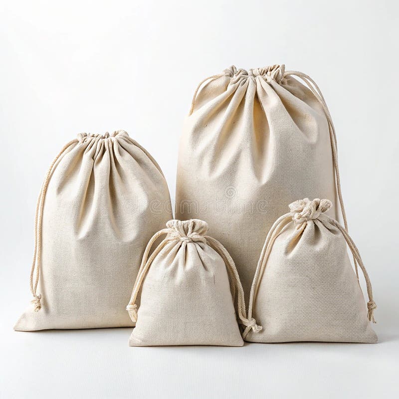 Small Canvas Bags for DIY Decorating Stock Illustration - Illustration ...