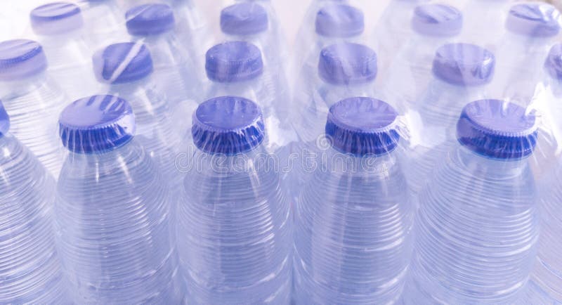 Pack of Small Shrink-wrapped Water Bottles Stock Photo - Image of ...