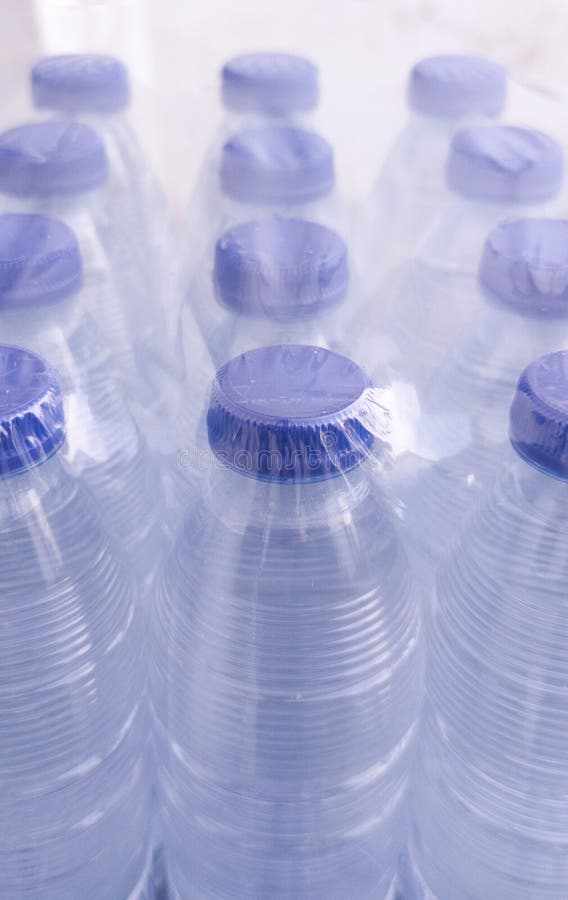 Pack of Small Shrink-wrapped Water Bottles Stock Image - Image of ...