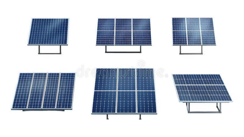 Pack of Solar Panel on Transparent Background Stock Illustration ...