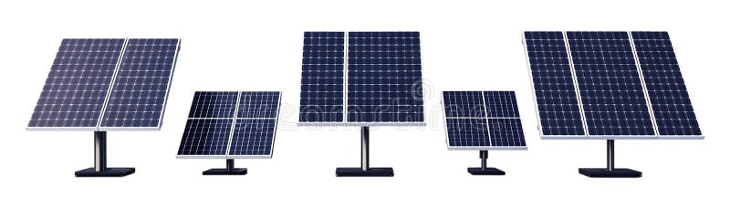 Pack of Solar Panel on Transparent Background Stock Illustration ...