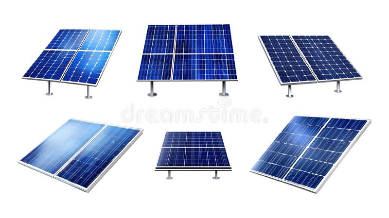 Pack of Solar Panel on Transparent Background Stock Illustration ...