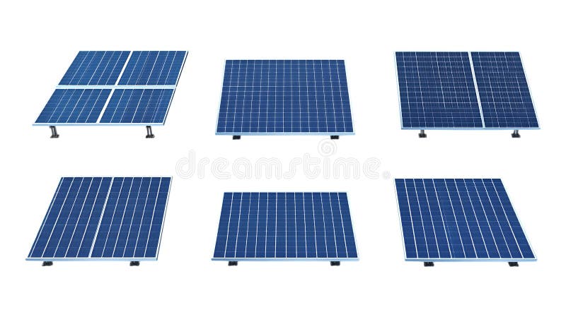Pack of Solar Panel on Transparent Background Stock Illustration ...