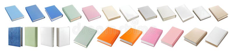 Pack of Solid Color Book for Mockup on Transparent Background Stock ...