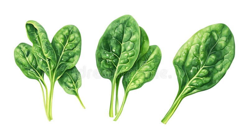 Pack of Spinach Set Against Transparent Background for Culinary or ...