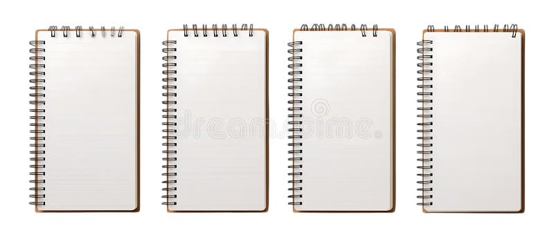 Pack of Spiral Notebook Set Against Transparent Background for Office ...
