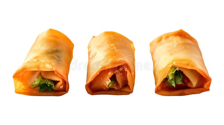 Pack of Spring Roll Set Against Transparent Background for Culinary or ...