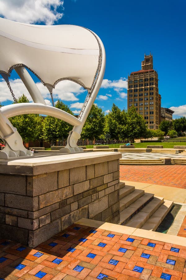 Pack Square Park and the Jackson Building in Asheville, North Ca Stock ...