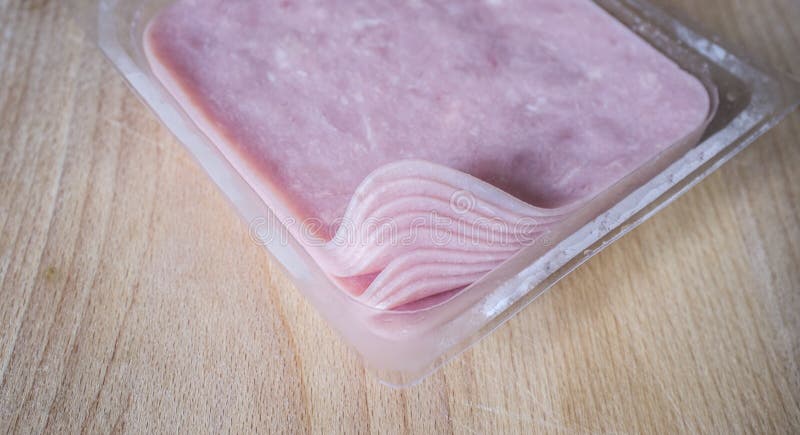 Pack of Square Shaped Sliced Ham for Sandwich Stock Image - Image of ...