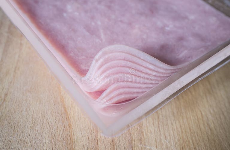 Pack of Square Shaped Sliced Ham for Sandwich Stock Photo - Image of ...