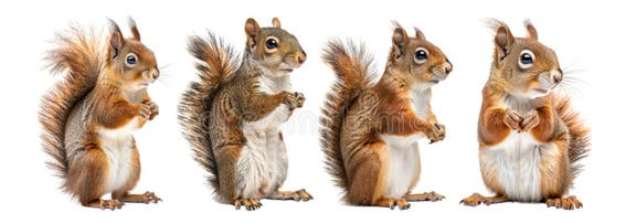Pack of Squirrels Set on a Transparent Background Stock Illustration ...