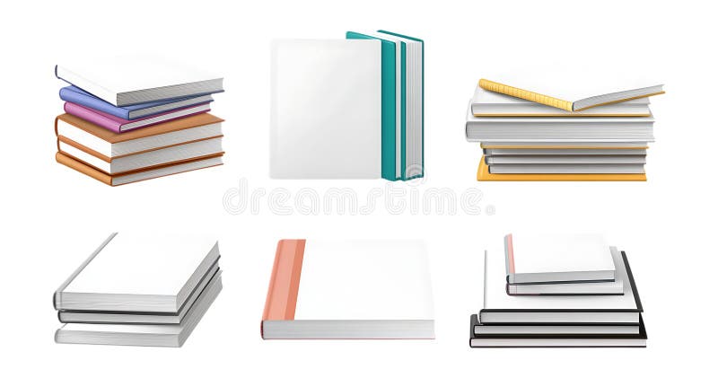 Pack of Stack of Book on Transparent Background Stock Illustration ...