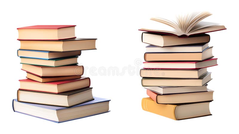 Pack of Stack of Book on Transparent Background Stock Illustration ...