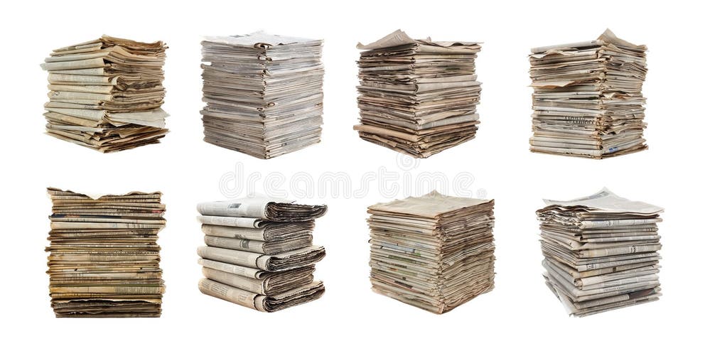 Pack of Stack of Old Papers on Transparent Background Stock ...