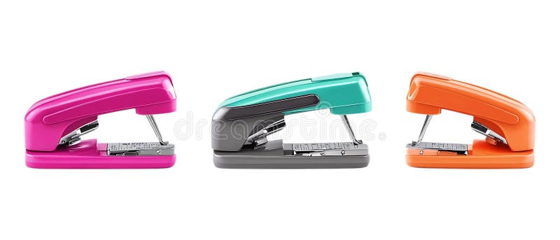 Pack of Stapler Set Against Transparent Background for Office or ...