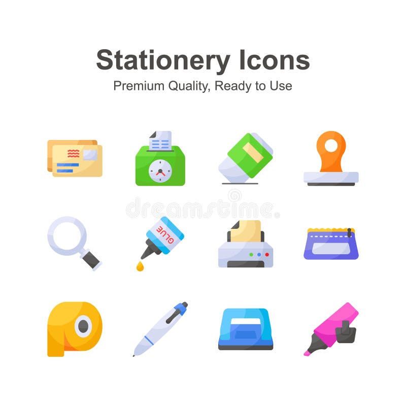 Pack of Stationery Icons in Editable Style Ready To Use Vectors Stock ...