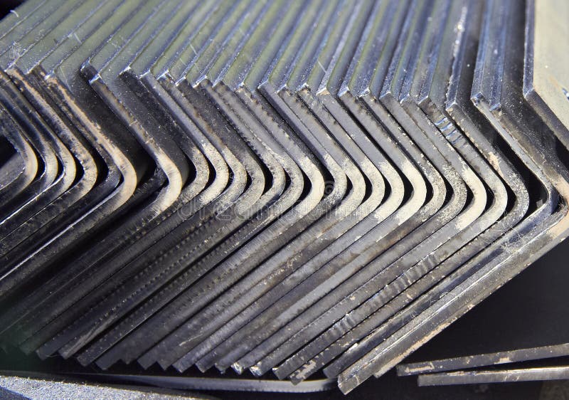 Pack of Steel Sheets Bent into an Angle in a Workshop Stock Photo ...