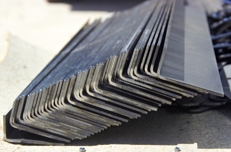 Pack of Steel Sheets Bent into Angles in a Workshop Stock Image - Image ...