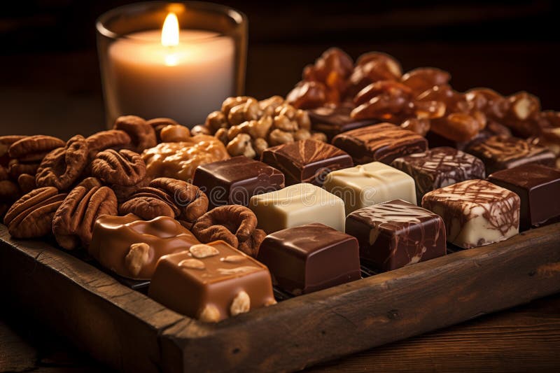 Pack with Sweet Chocolate Candy Composition. Generative AI Stock ...