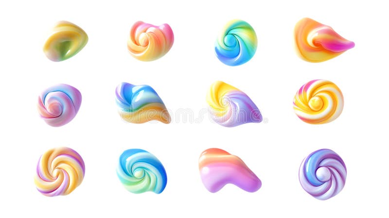 Pack of Swirl Candy on Transparent Background Stock Illustration ...