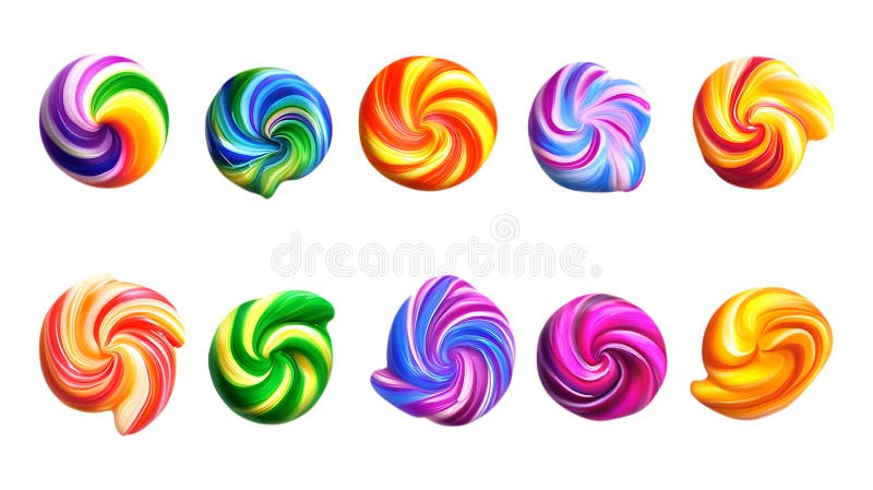 Pack of Swirl Candy on Transparent Background Stock Illustration ...