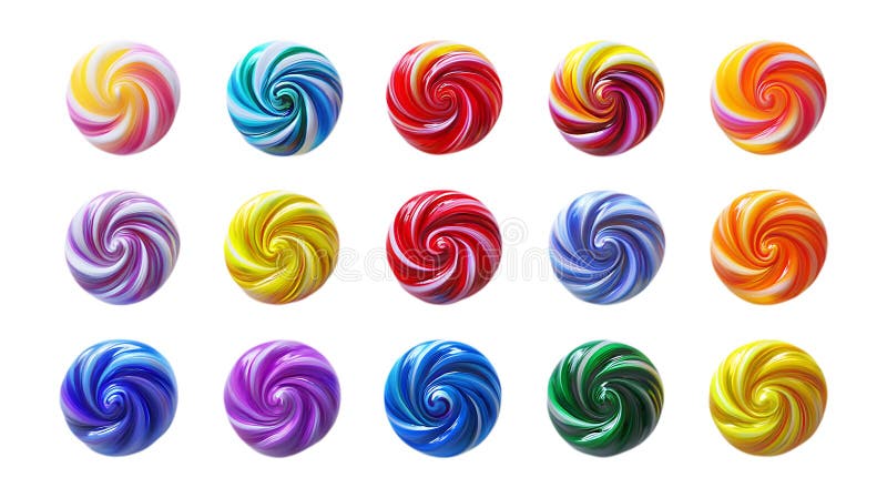 Pack of Swirl Candy on Transparent Background Stock Illustration ...