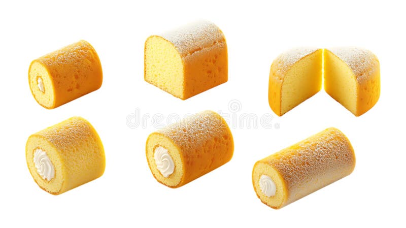 Set of Swiss Roll Cake Vector Flat Illustration Stock Vector ...