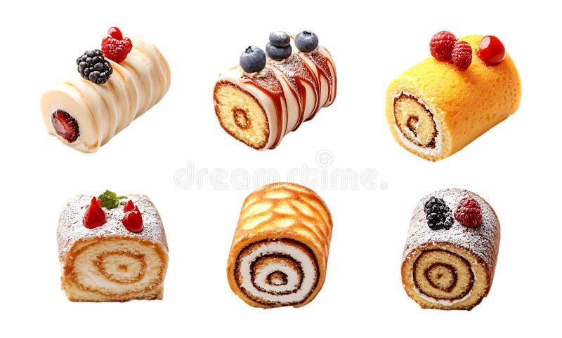Pack of Swiss Roll on Transparent Background Stock Illustration ...