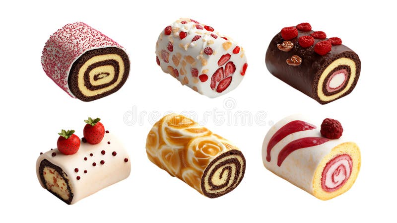 Pack of Swiss Roll on Transparent Background Stock Illustration ...