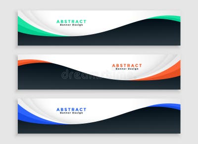 Pack of Three Corporate Website Header Template for Cover Page Stock ...