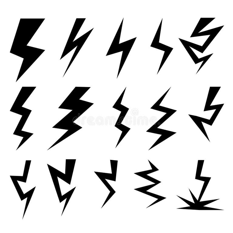 Pack of Thunder collection stock vector. Illustration of lightening ...