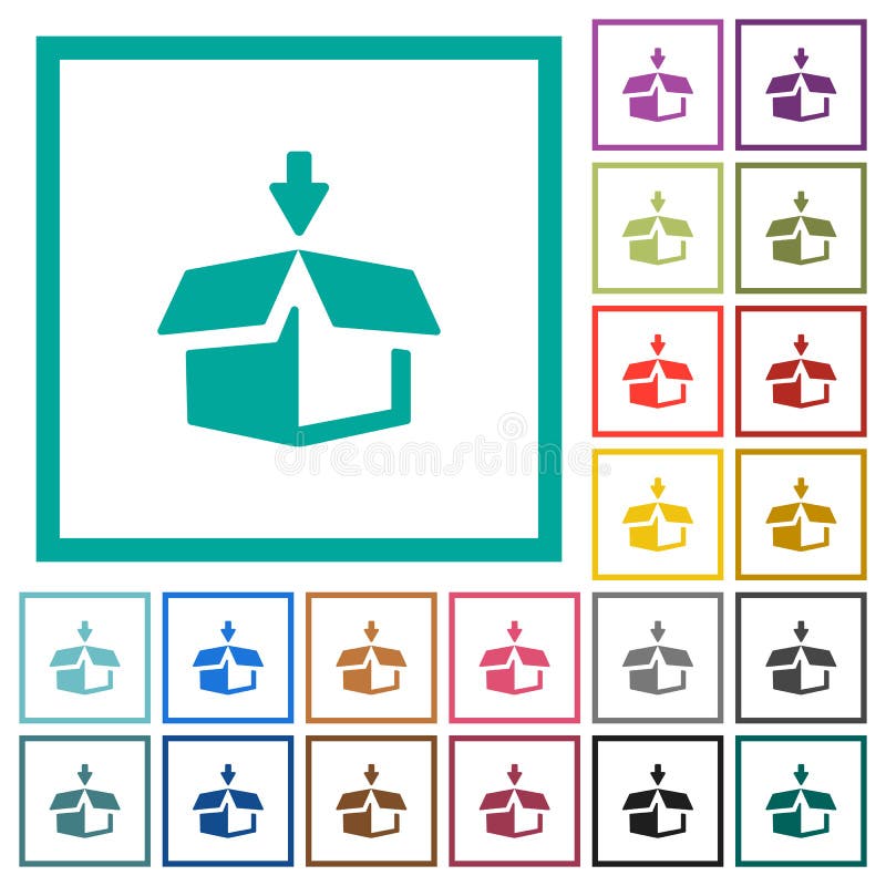 Packaging Color Icons Yellow Background Stock Illustrations – 217 ...