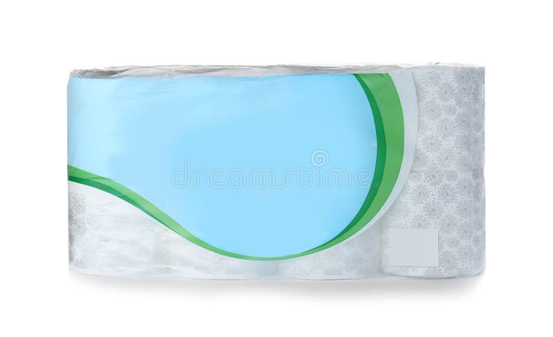 Pack of Toilet Paper Rolls on White Background Stock Photo - Image of ...