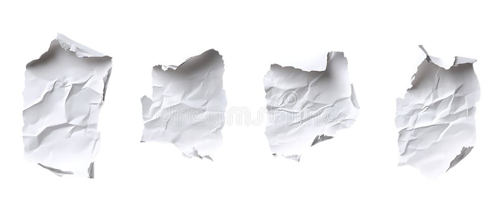 Pack of Torn Paper Piece Set Against Transparent Background for Craft ...