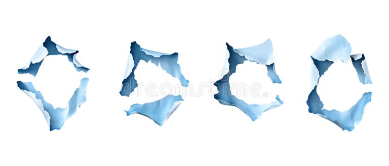 Pack of Torn Paper Piece Set Against Transparent Background for Craft ...
