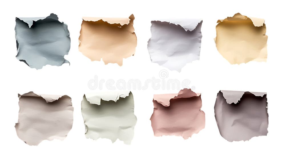 Pack of Torn Paper Piece on Transparent Background Stock Illustration ...