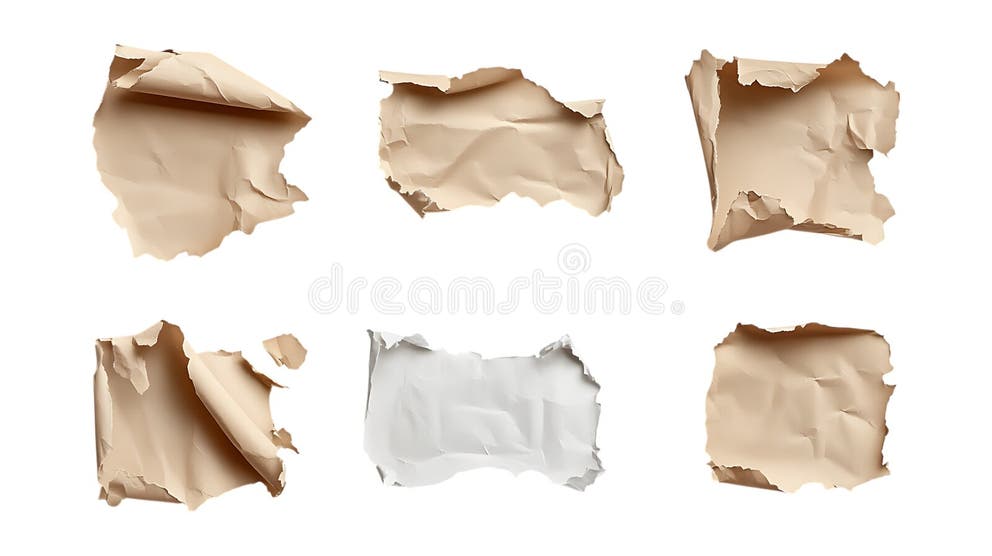 Pack of Torn Paper Piece on Transparent Background Stock Illustration ...